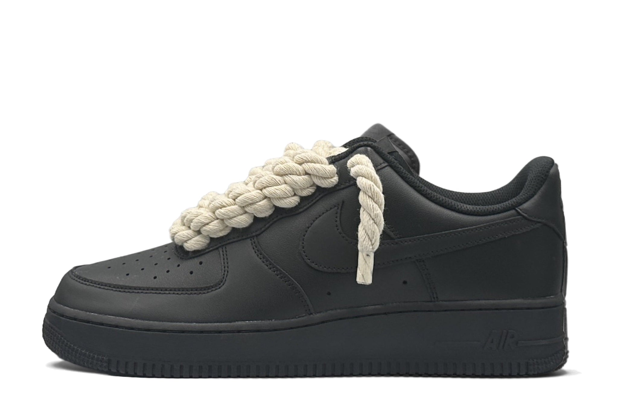 Nike Air Force 1 Low ‘07 Black / Beige Rope Laces